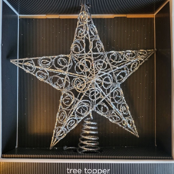Target | Holiday | New Target Silver Glittery Star Tree Topper | Poshmark